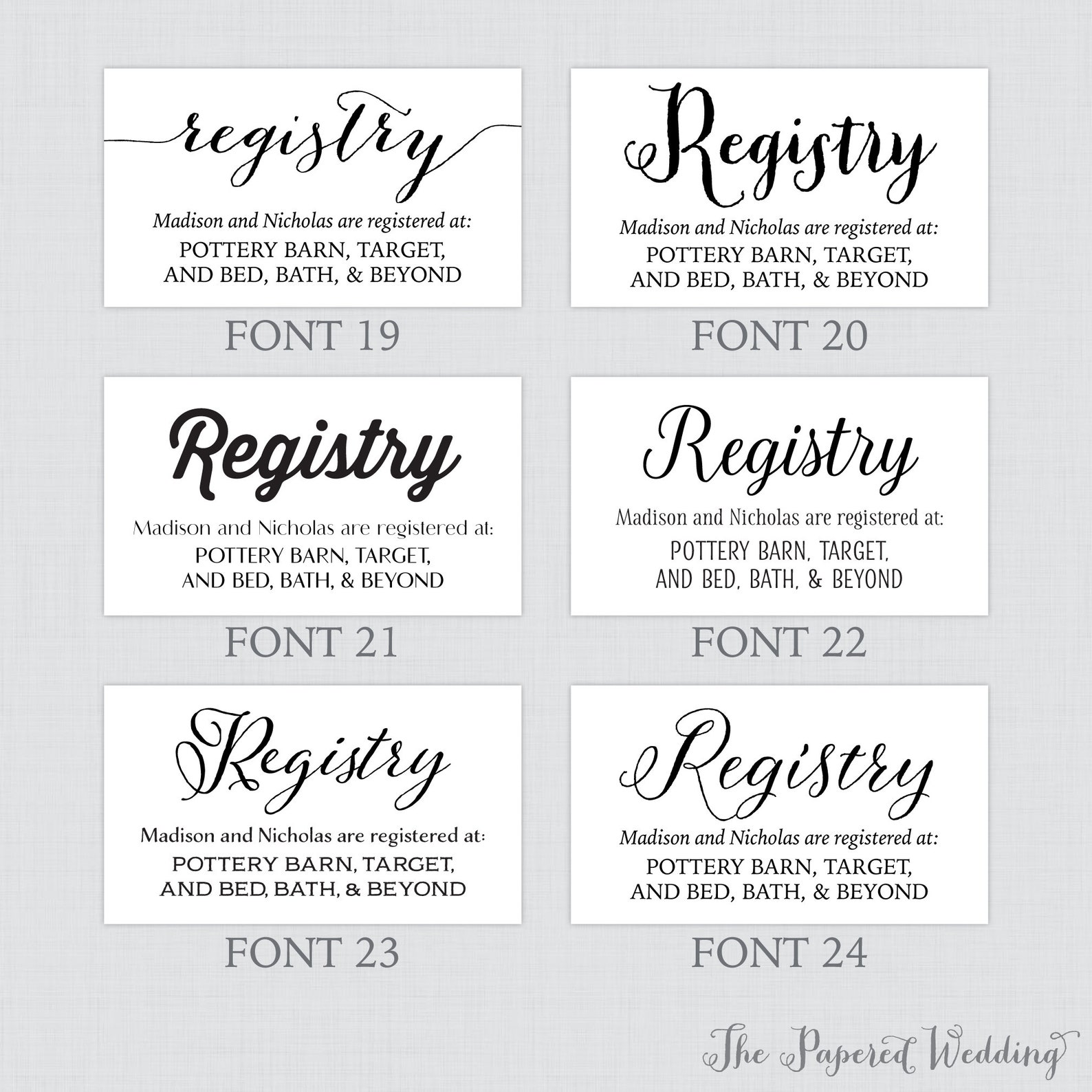 Printable OR Printed Registry Inserts With Custom Color and - Etsy