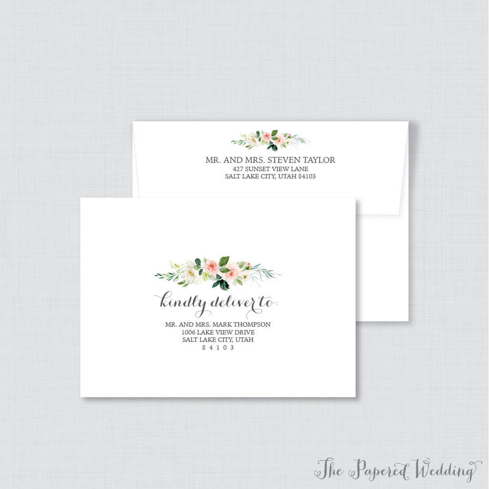 EDITABLE Wedding Envelopes Printable Editable Pink and | Etsy