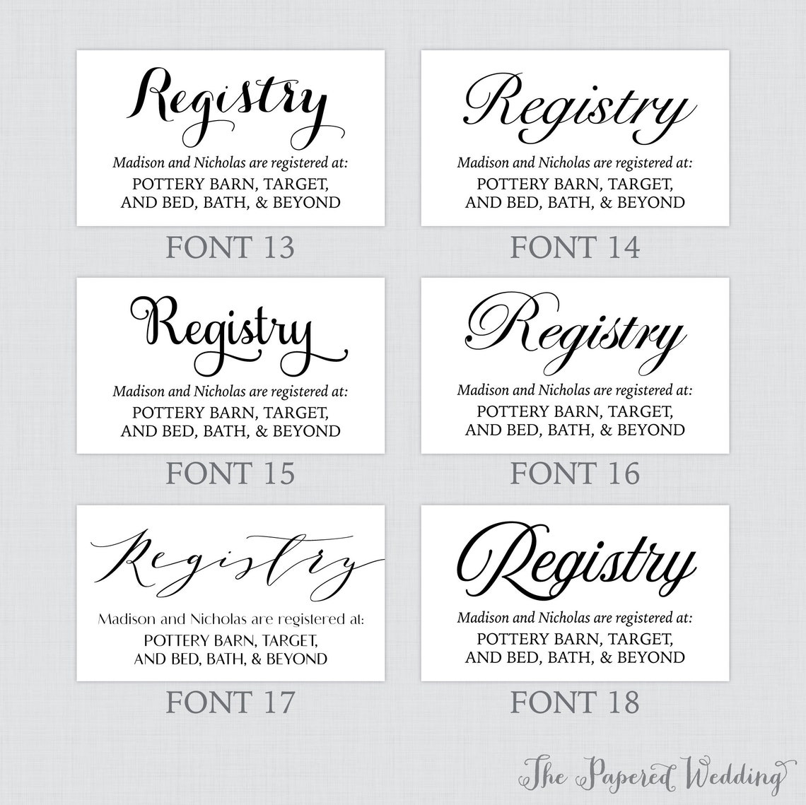 Printable OR Printed Registry Inserts With Custom Color and - Etsy