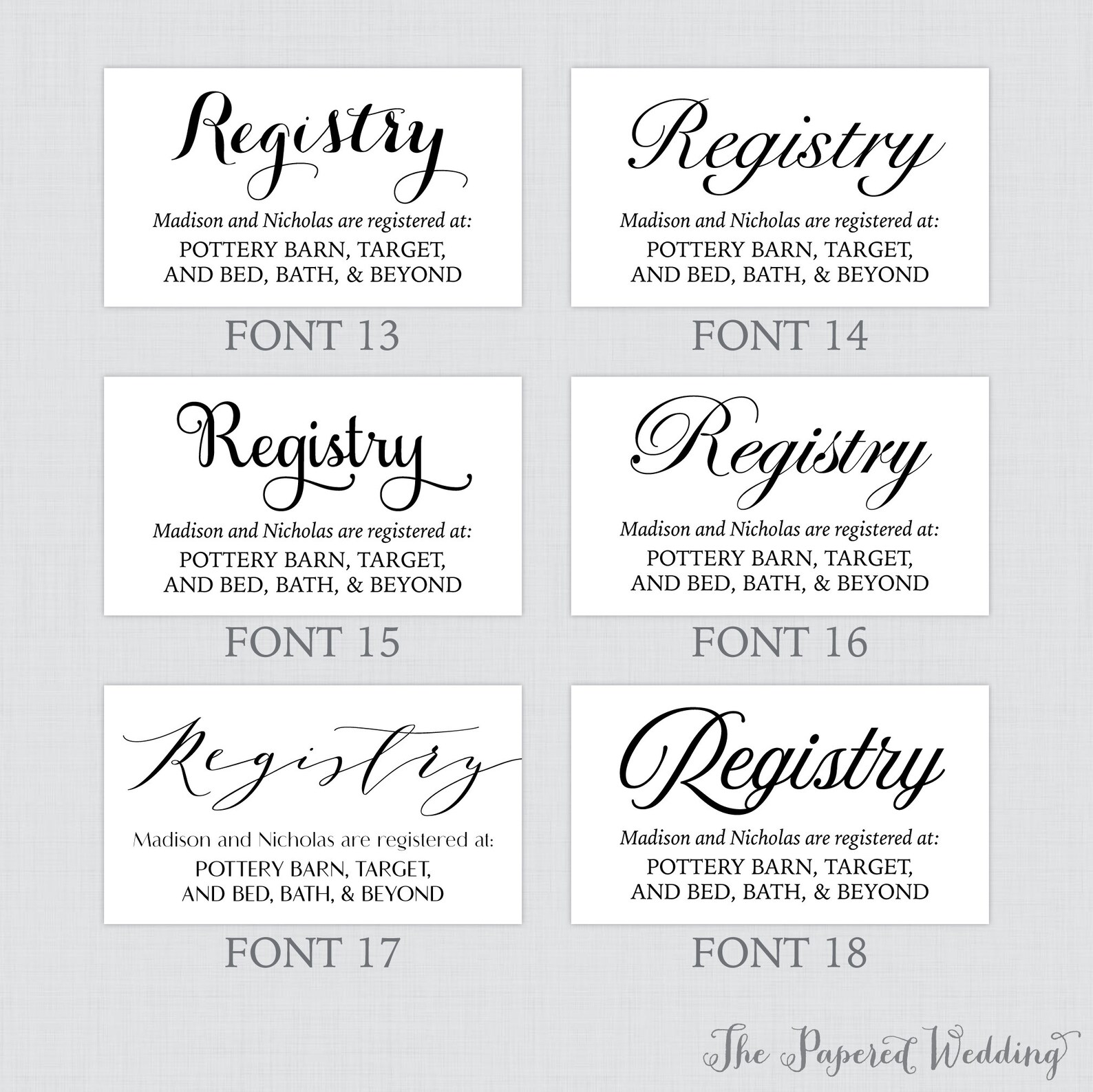 Printable OR Printed Registry Inserts With Custom Color and - Etsy