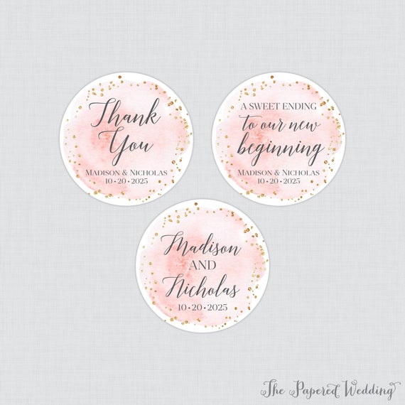 Printable OR Printed Pink and Gold Stickers Pink Watercolor - Etsy