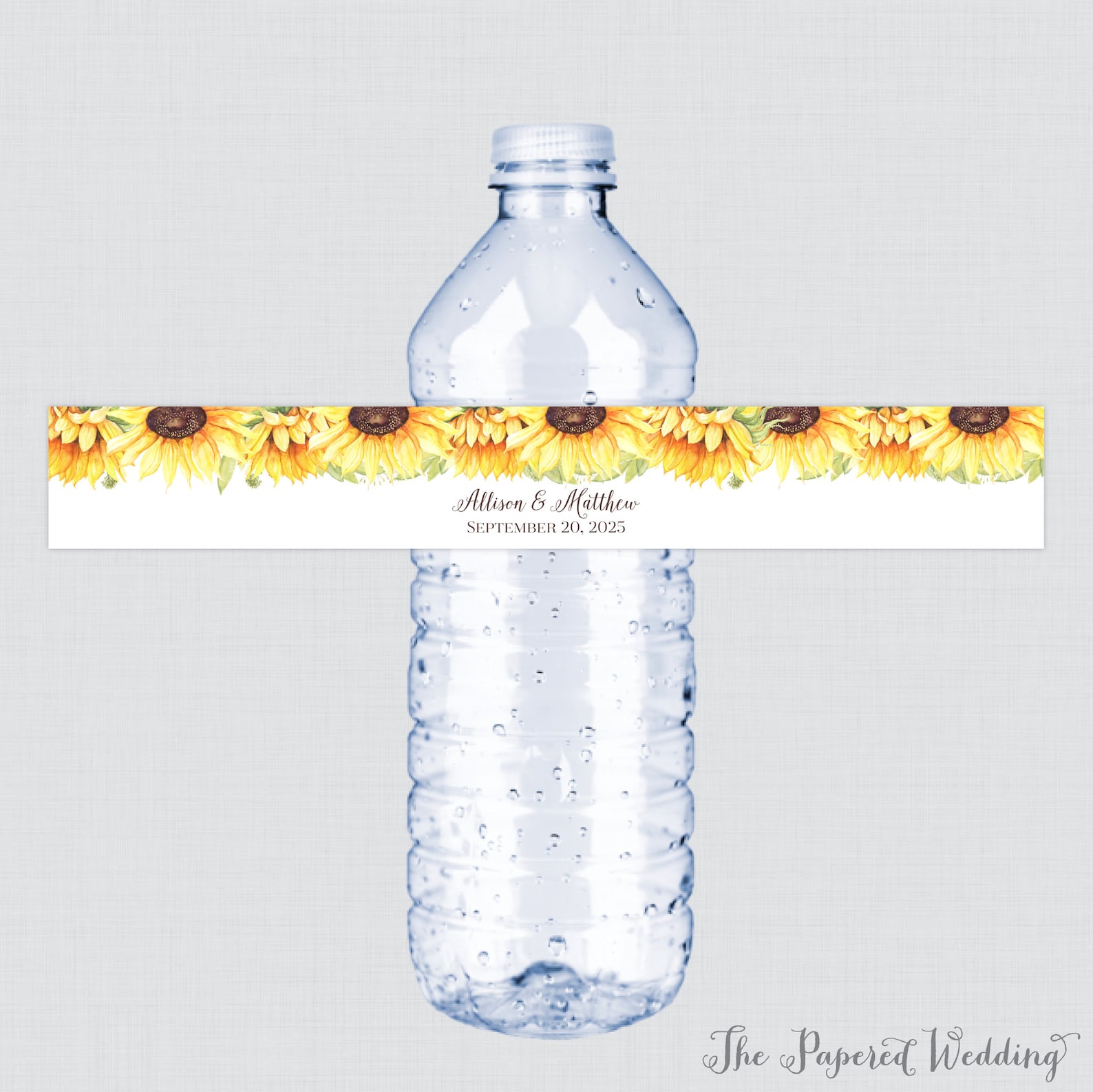 Printable OR Printed Sunflower Wedding Water Bottle Labels - Etsy