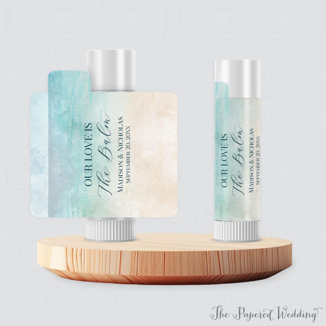 PRINTED Beach Themed Labels for Lip Balm Containers - Personalized ...