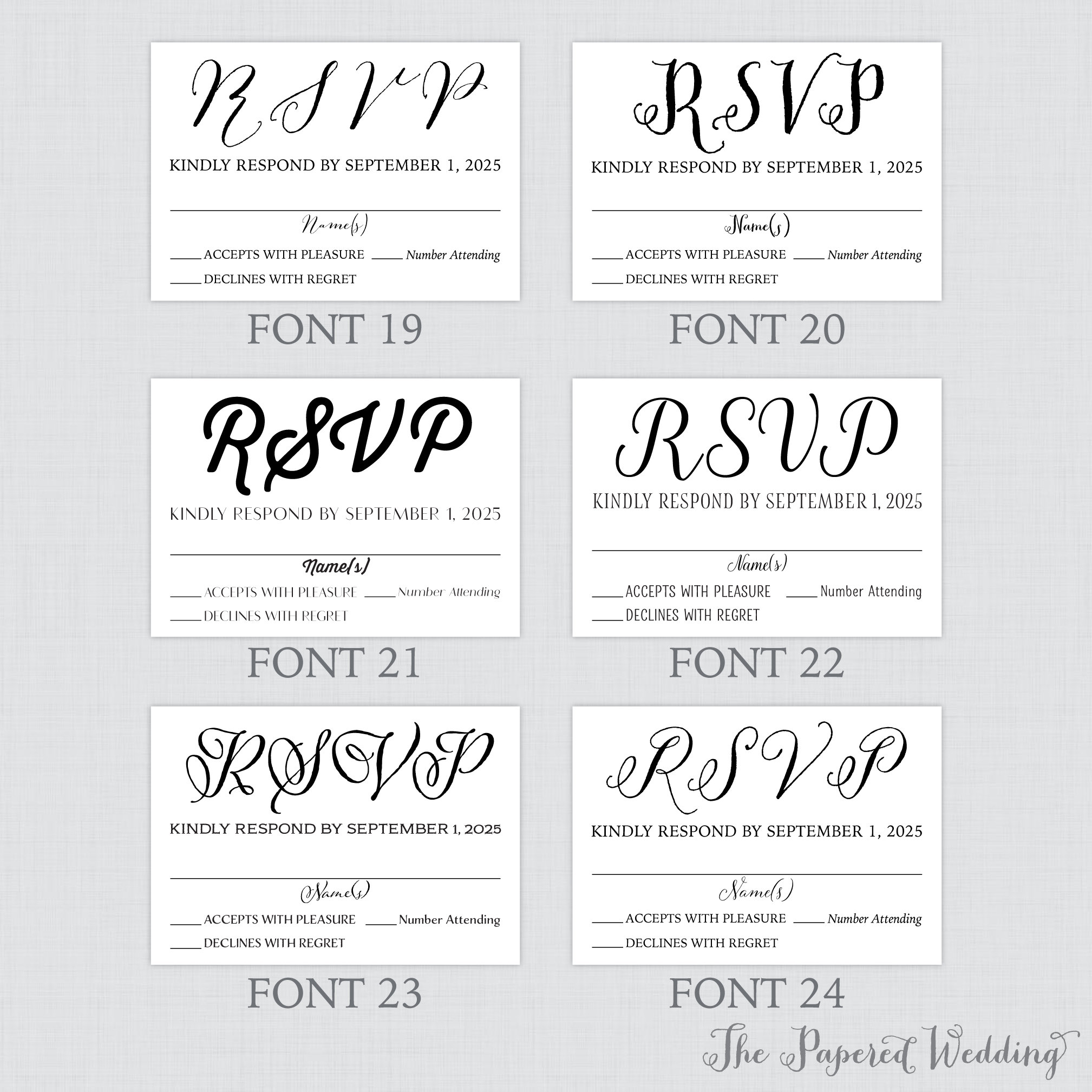 Printable OR Printed RSVP Cards Wedding RSVP Cards with | Etsy