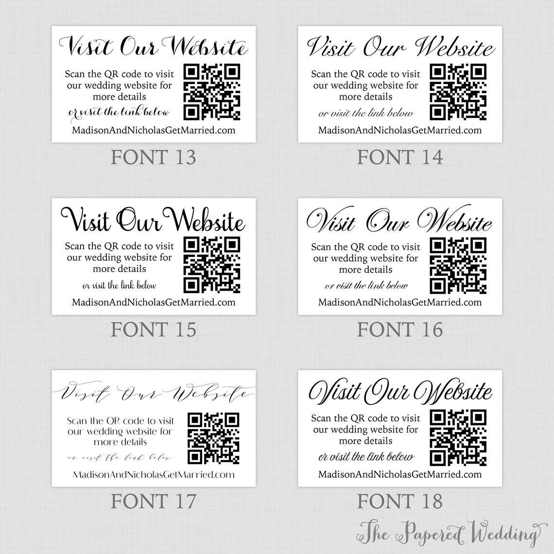 Printable OR Printed QR Code Insert Cards With Custom Color - Etsy