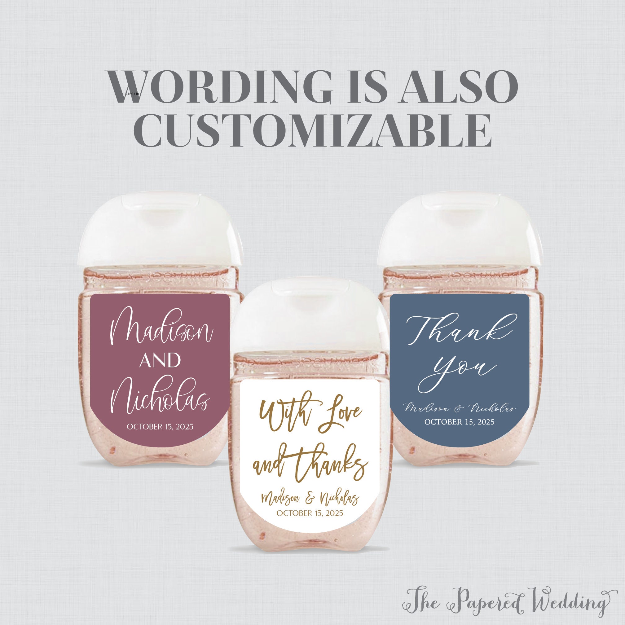Custom Printed Hand Sanitizer Labels Choose Your Fonts and | Etsy