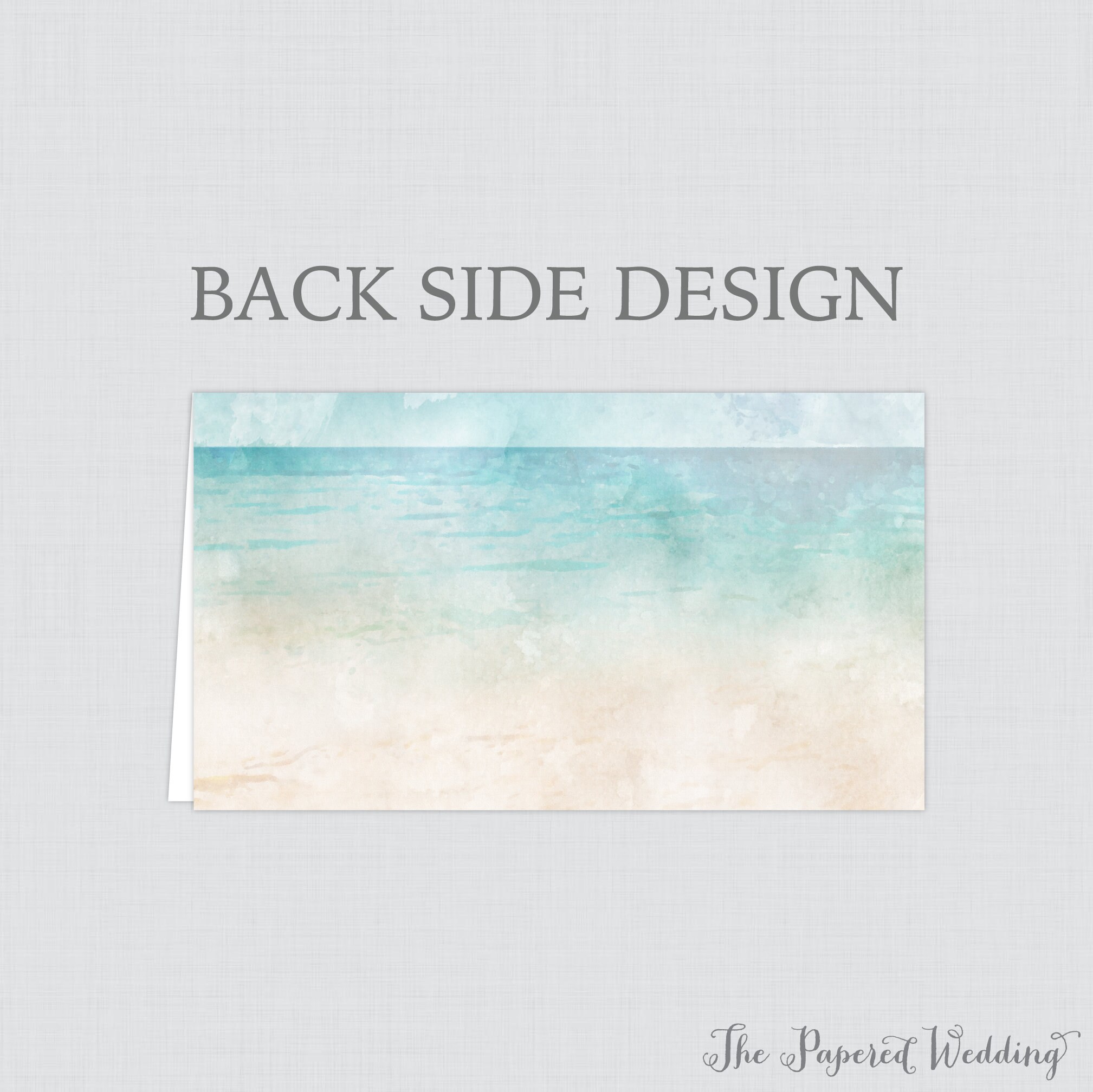 Printed Beach Wedding Place Cards Watercolor Beach Themed | Etsy