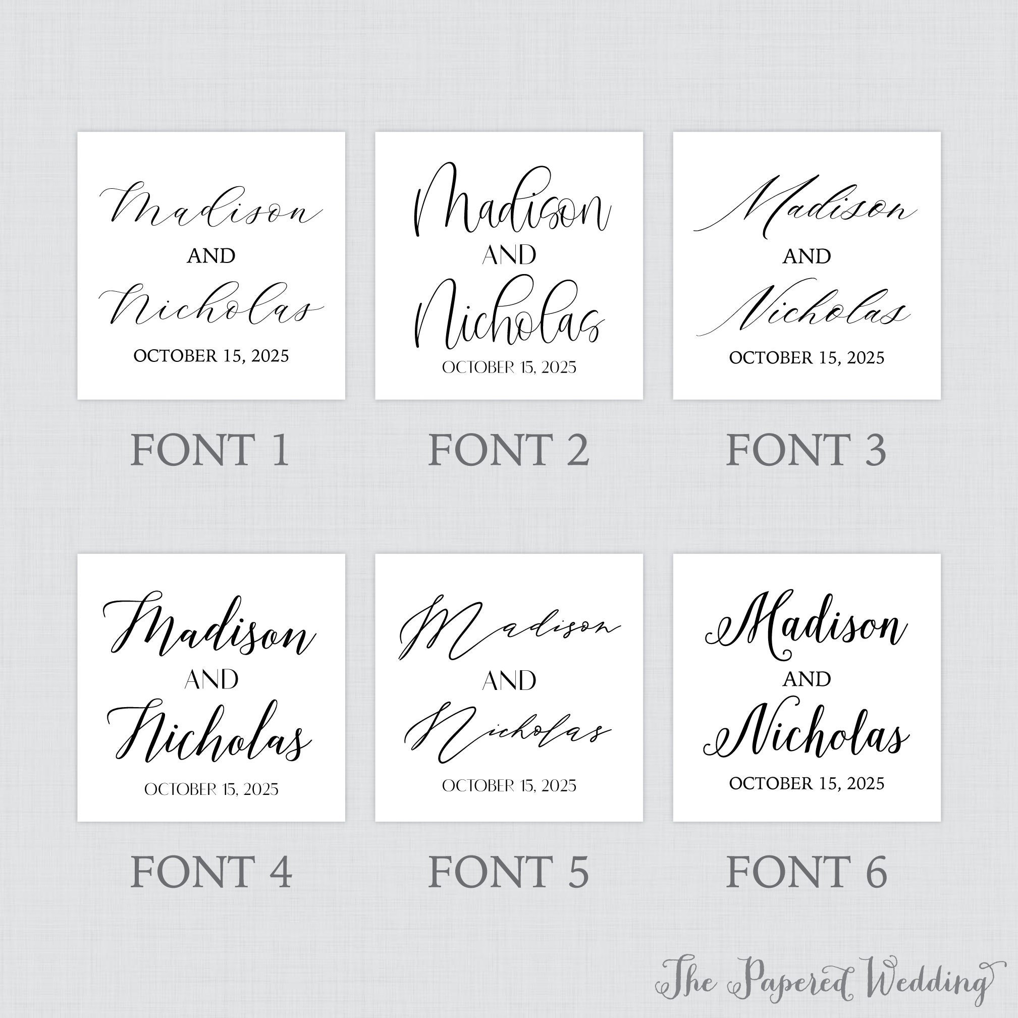 Printable OR Printed Wedding Stickers Square Wedding - Etsy