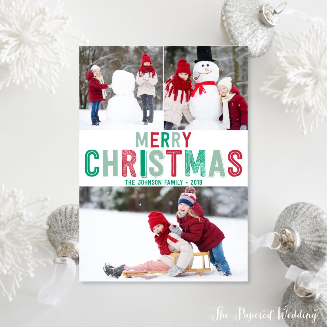 Printable OR Printed Red and Green Christmas Cards Fun Mixed - Etsy