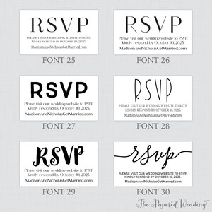 Printable OR Printed Small RSVP Insert Cards With Custom Color and Font ...