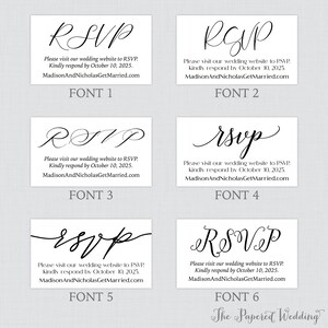 Printable OR Printed Small RSVP Insert Cards With Custom Color and Font ...