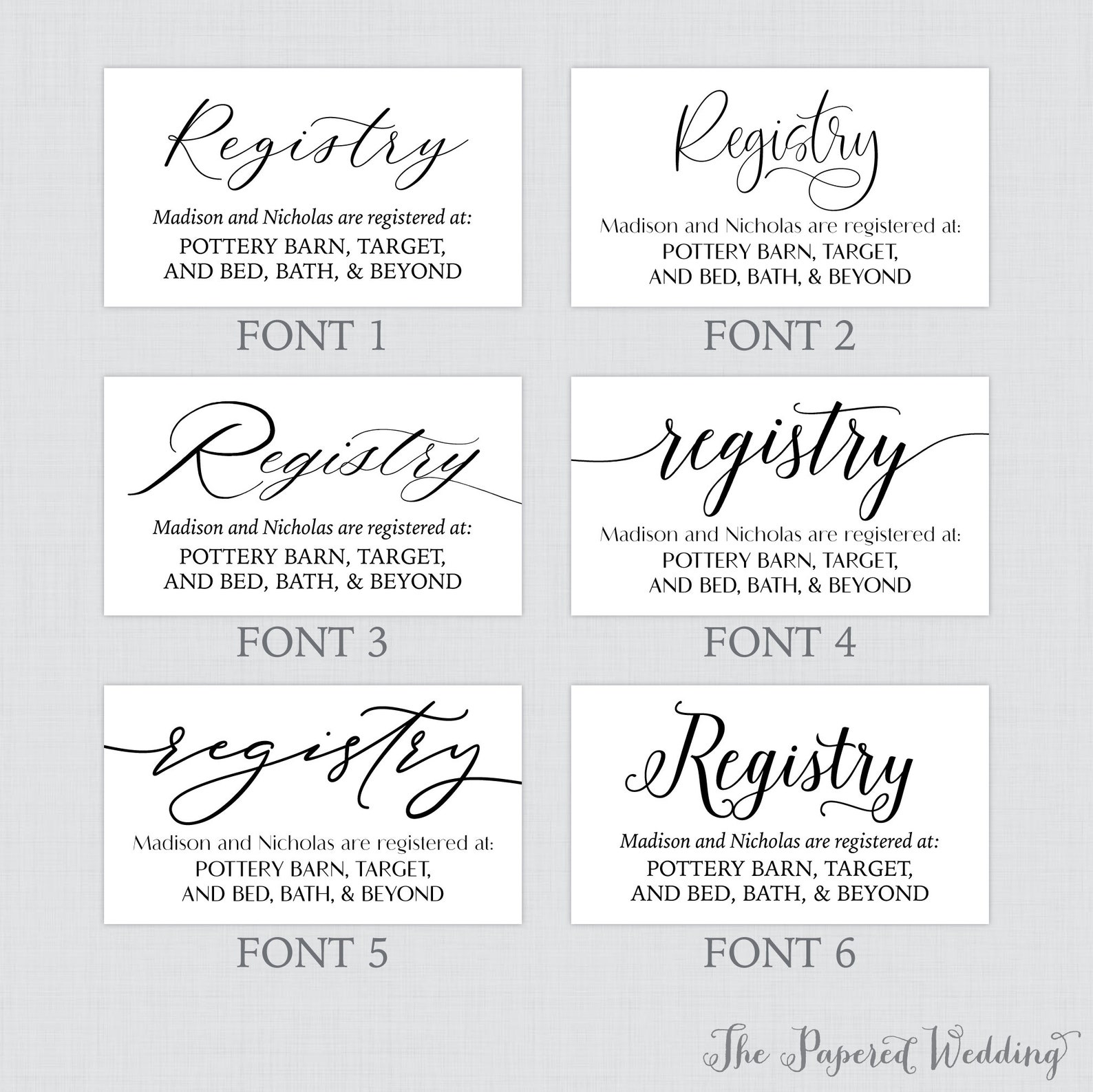 Printable OR Printed Registry Inserts With Custom Color and - Etsy