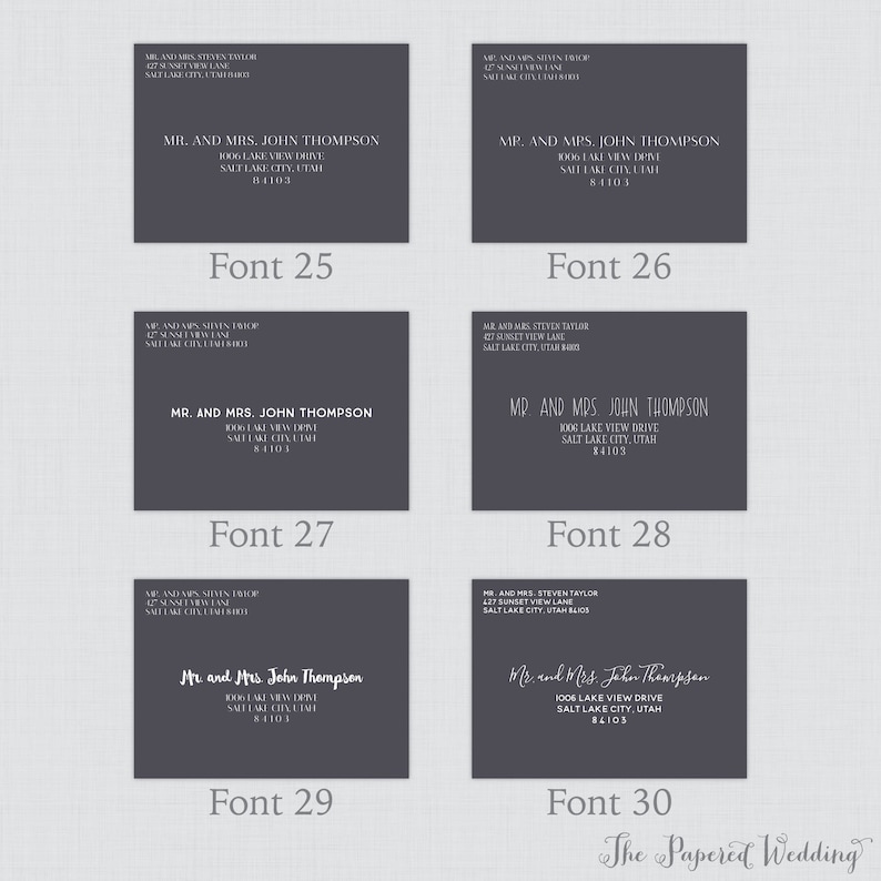 Printed Envelopes With Custom Fonts in A7 A2 or 4bar Size - Etsy