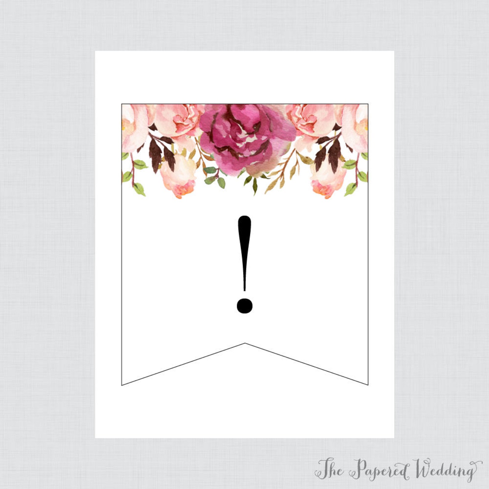 Printable Wedding Banner - Pink Floral Wedding Banners With ALL Letters ...
