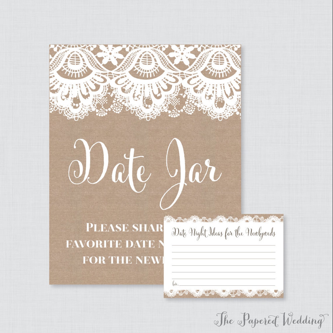 Printable Date Night Jar Activity Rustic Date Night Ideas | Etsy