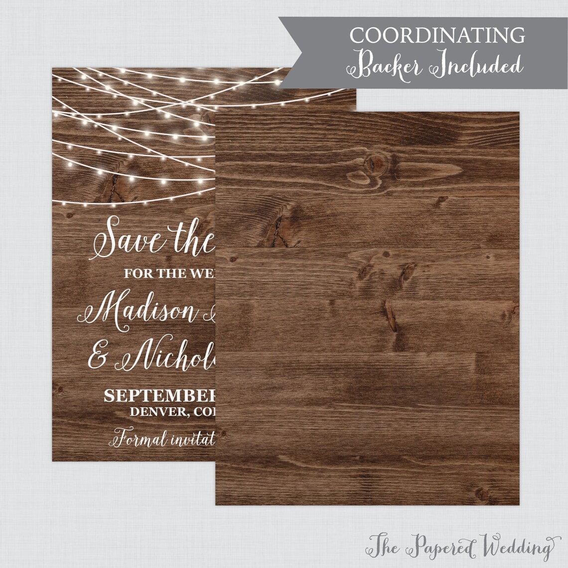 Printable OR Printed Rustic Save the Date Cards Wood and | Etsy