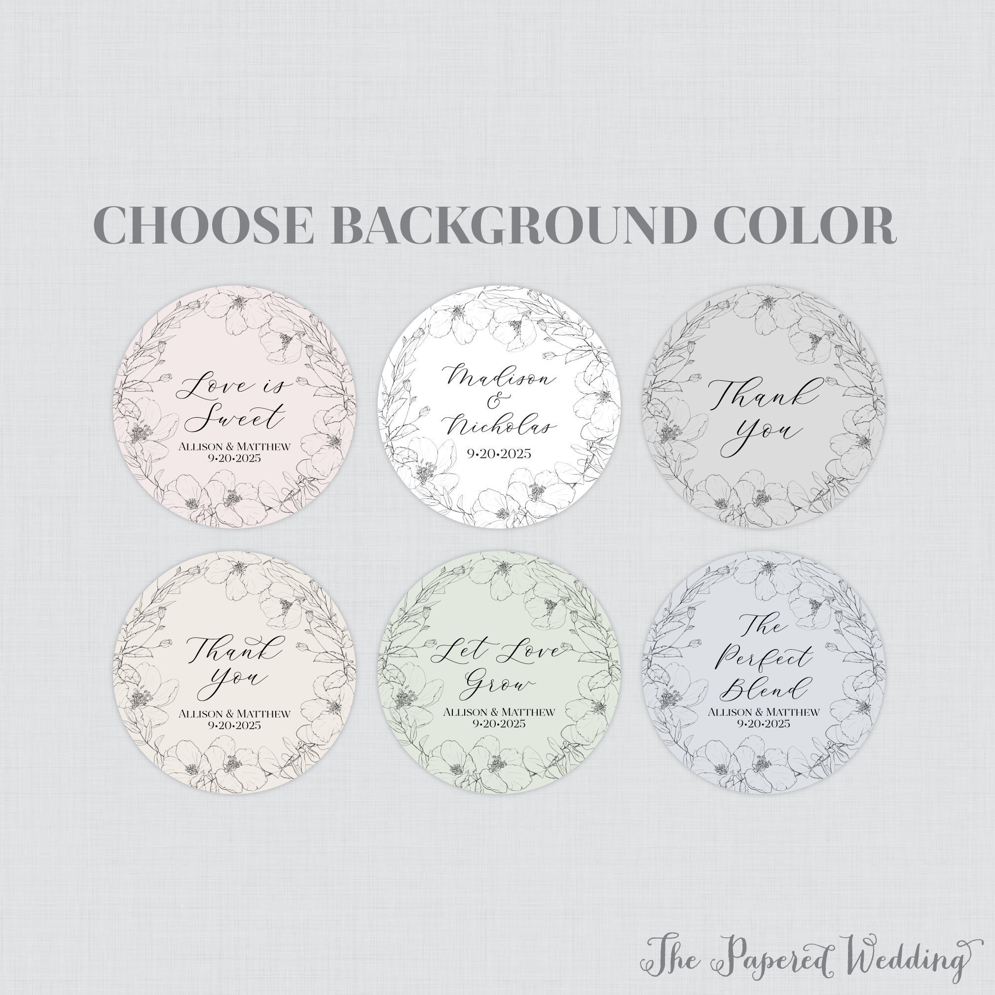 CUSTOM COLOR Printable OR Printed Wedding Stickers With | Etsy