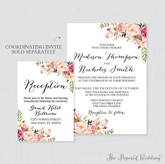 Cards Wedding Reception To Follow Wording Examples For Wedding