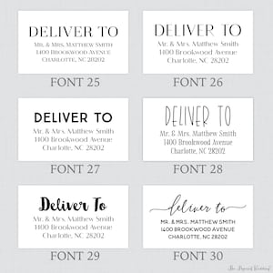 Printed Guest Address Labels With Custom Fonts and Colors ...