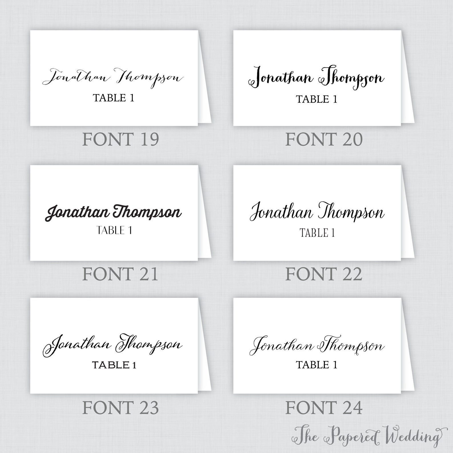 Printed Place Cards With Custom Fonts and Colors Customized - Etsy
