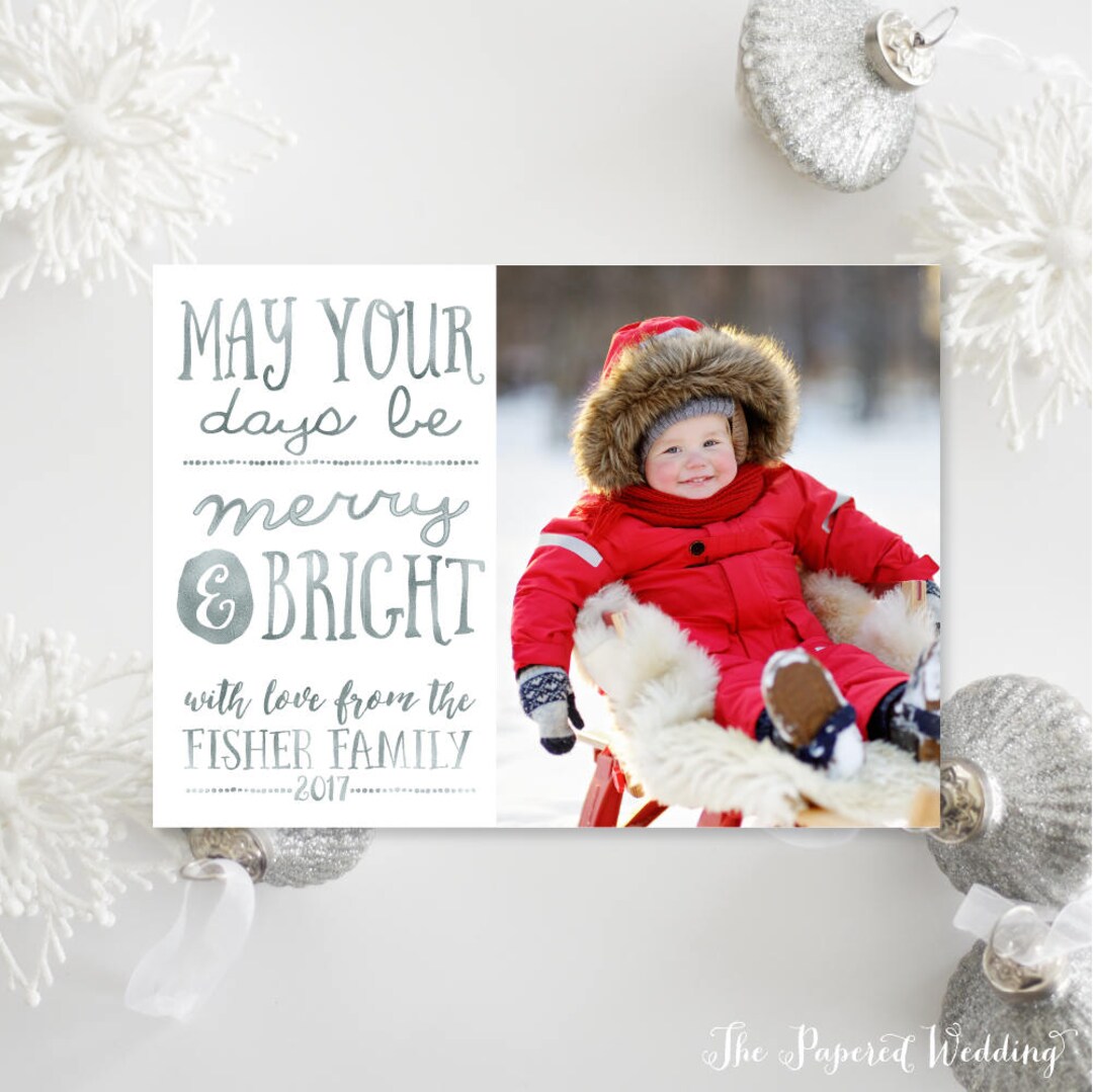 Printable OR Printed Photo Christmas Cards - May Your Days Be Merry and ...