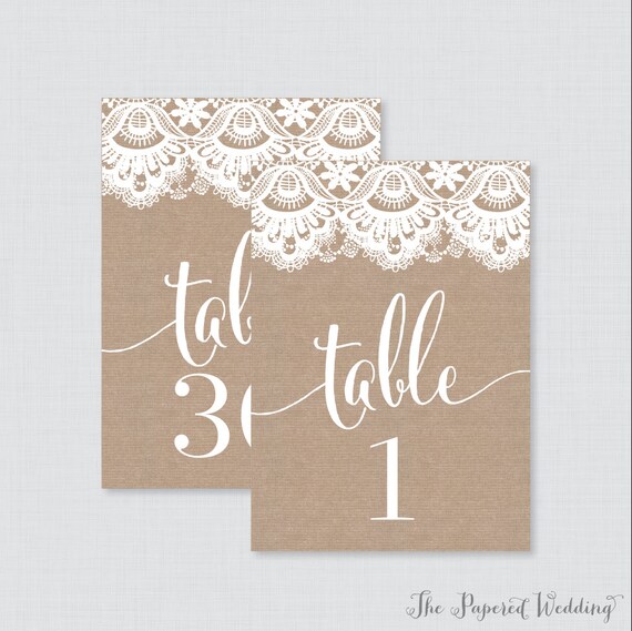 Burlap Lace Table Numbers Vintage Mint Green Burlap & Lace
