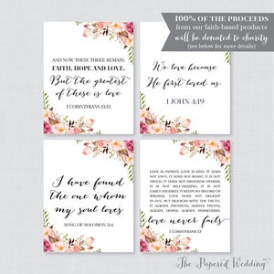 Printable Bible Verse Sign - Pink Floral Wedding Decor - We Love ...