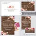 Printable Rustic Wedding Reserved Signs Pink Flower and Wood - Etsy