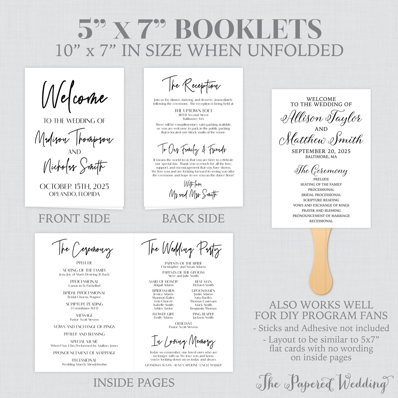 Printable OR Printed Wedding Programs With Custom Fonts and - Etsy