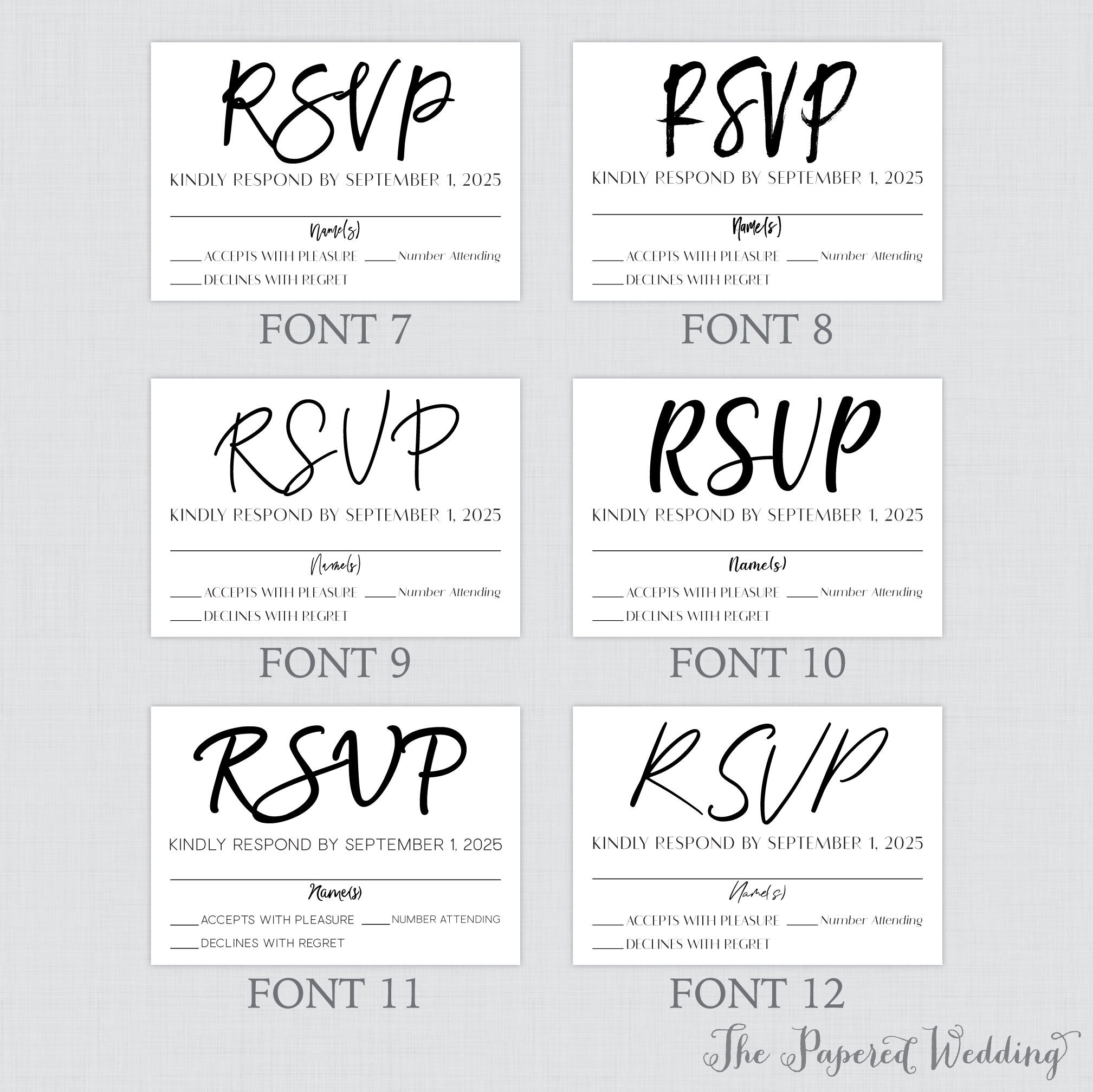 Printable OR Printed RSVP Cards Wedding RSVP Cards with | Etsy