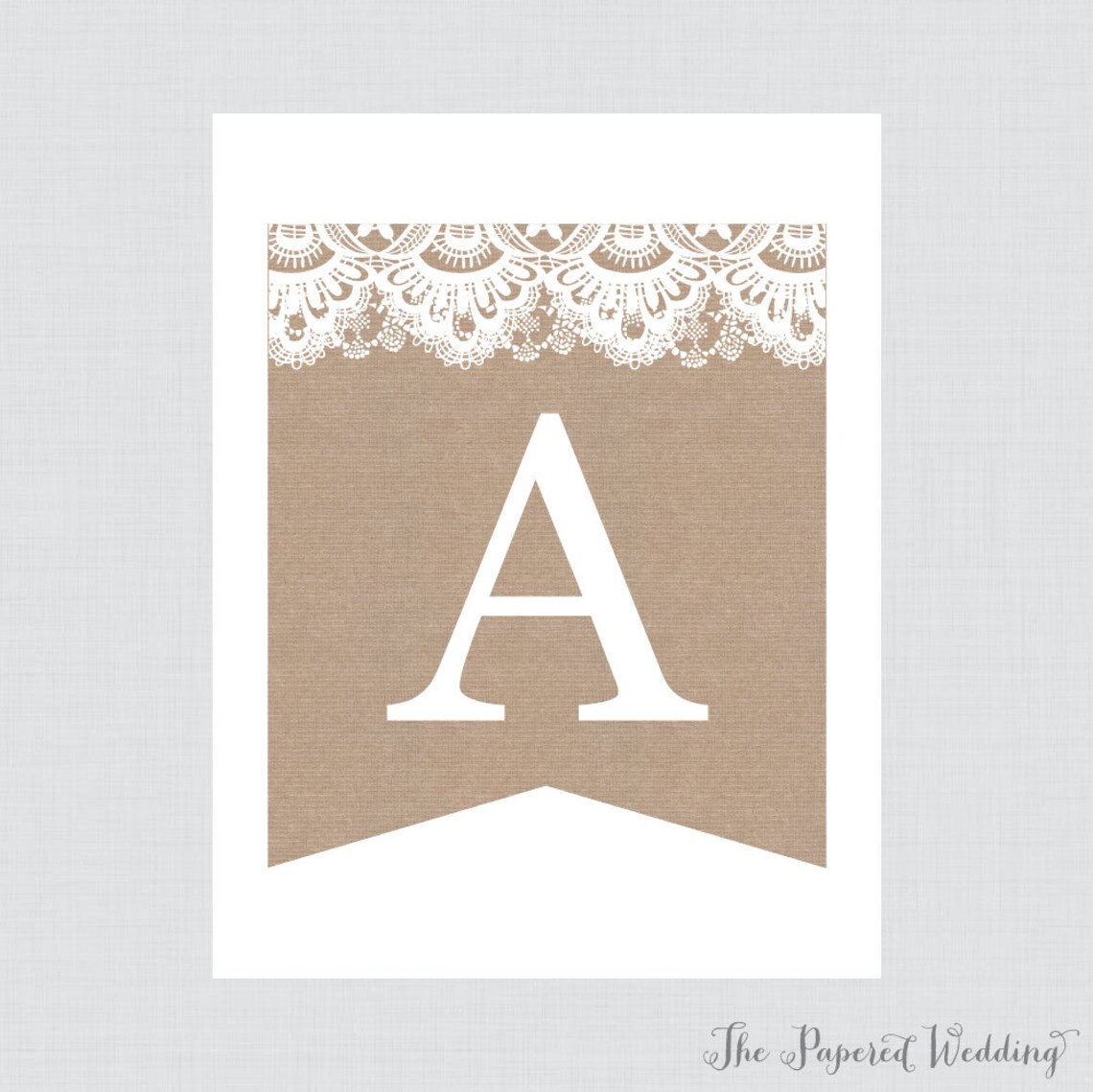 Printable Wedding Banner Rustic Burlap and Lace Wedding | Etsy
