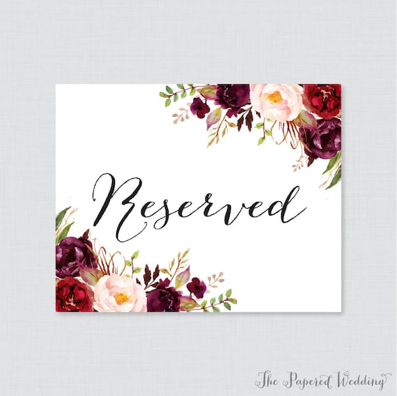 Pink Reserved Sign