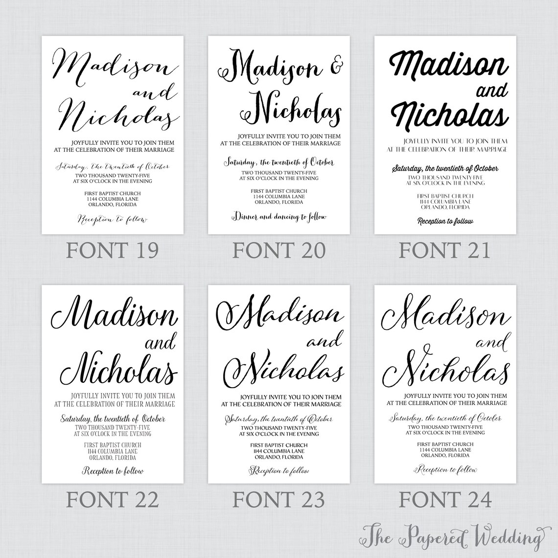 Printable OR Printed Invitations with Custom Colors and Fonts | Etsy