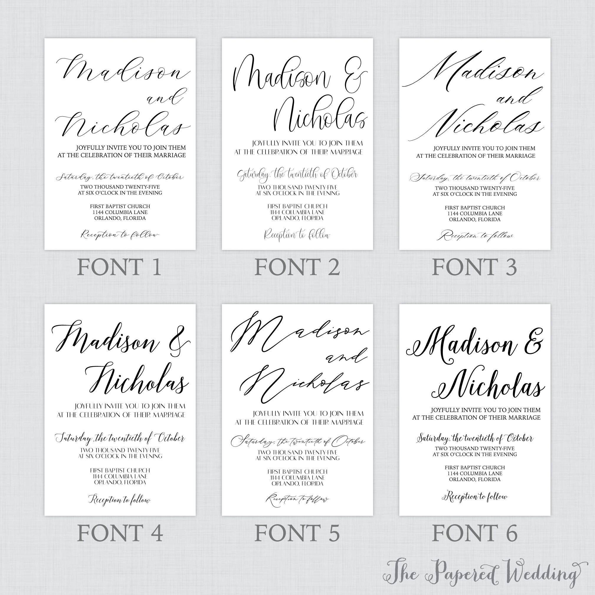 Printable OR Printed Invitations with Custom Colors and Fonts | Etsy