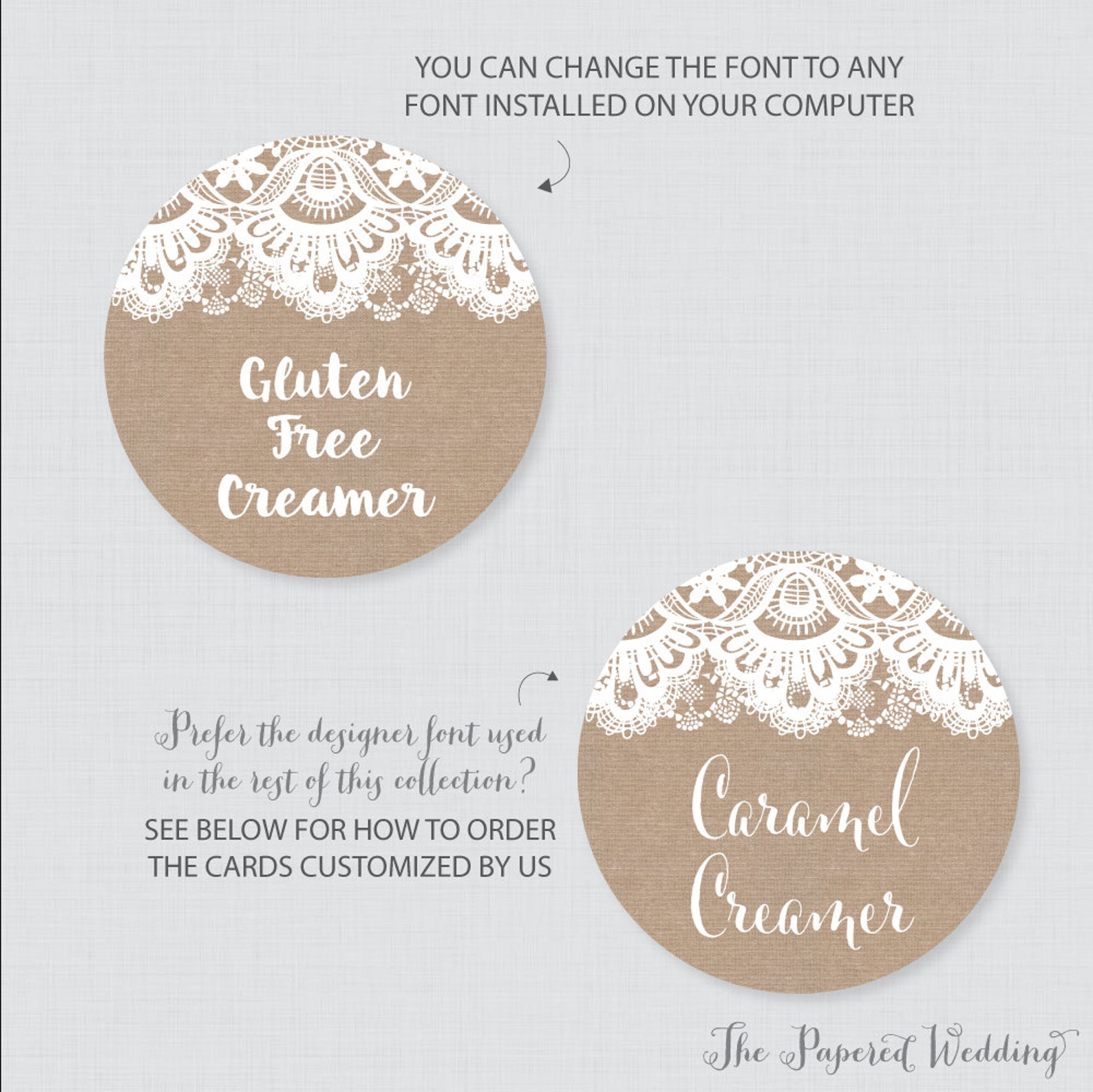 EDITABLE Wedding Tags Printable Burlap and Lace Wedding - Etsy
