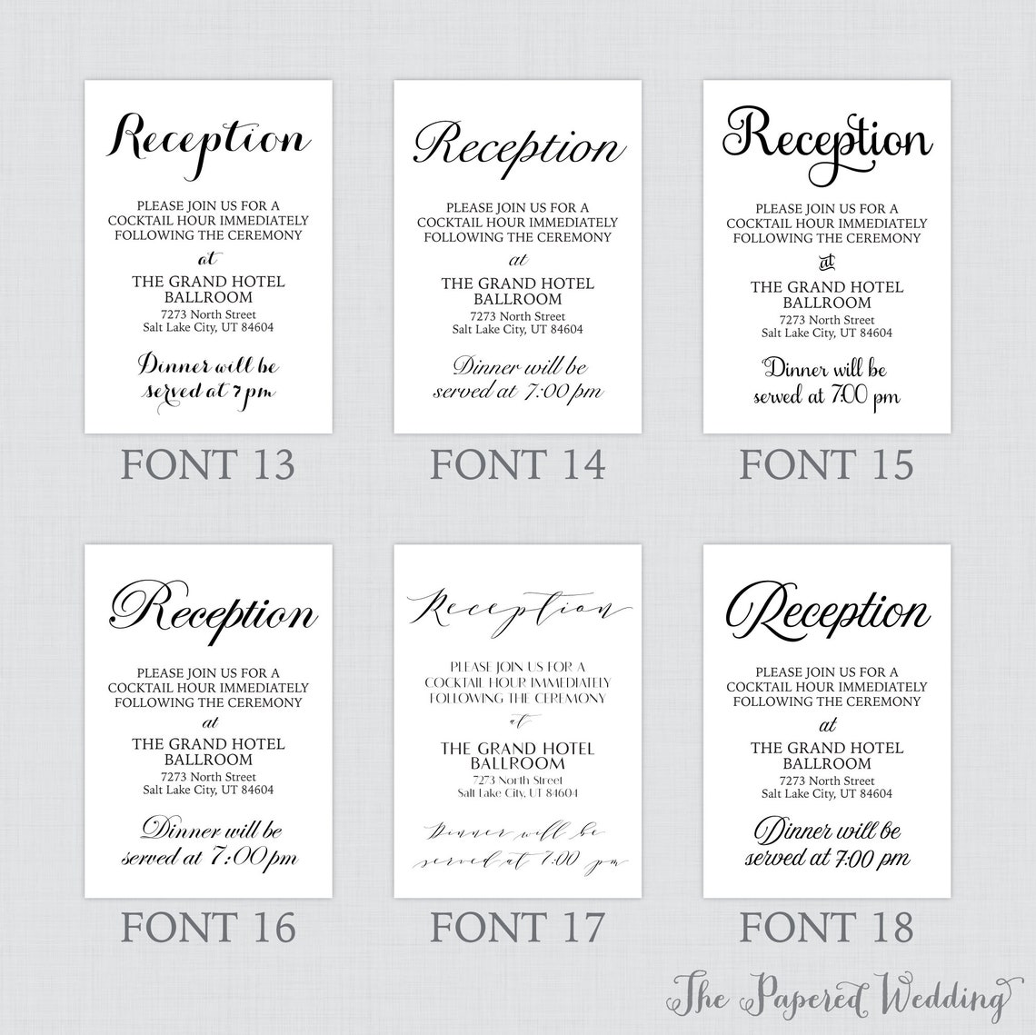 Printable OR Printed Reception Inserts With Custom Colors and | Etsy