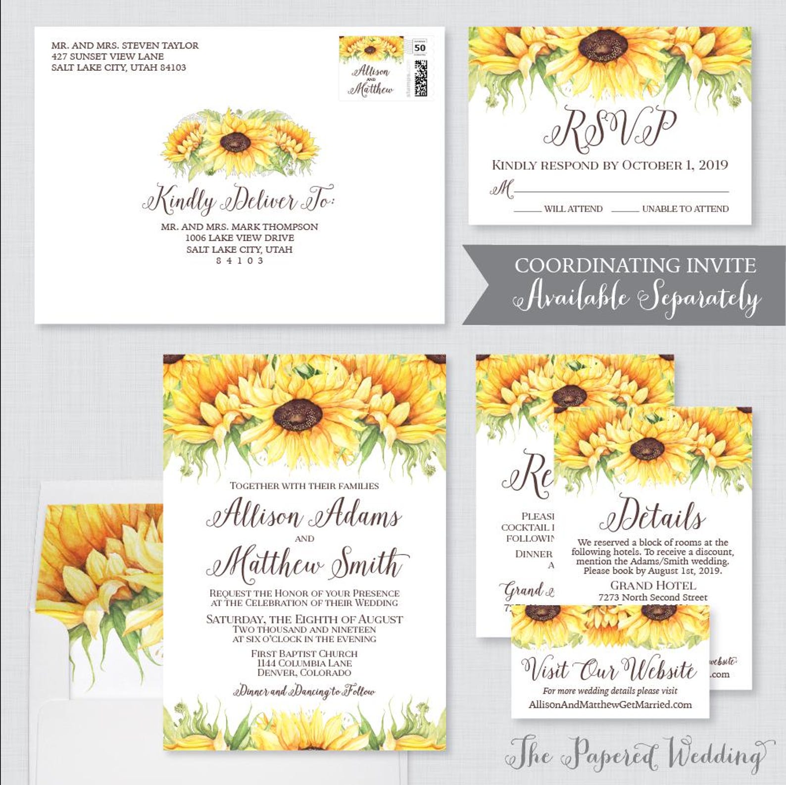 Printable Sunflower Order of Events Sign - Sunflower Wedding Order of ...