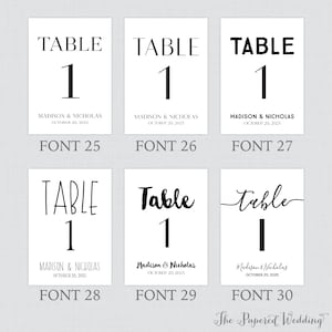 Printable OR Printed Wedding Table Number Signs With Custom Colors and ...