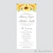 Printable OR Printed Sunflower Wedding Programs - Yellow Sunflower ...