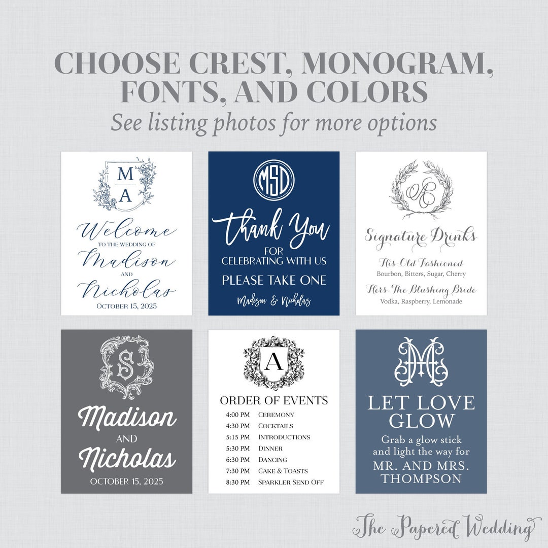 Printed OR Printable Floral Wedding Sign - Choose Your Flower Graphic ...