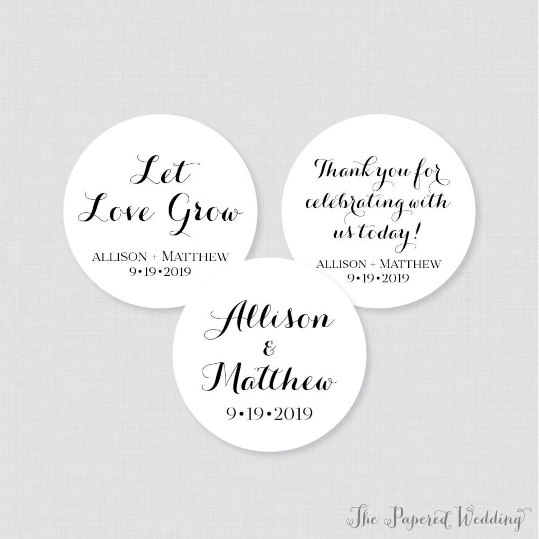 Printable OR Printed Wedding Stickers - Black and White Circle Wedding ...