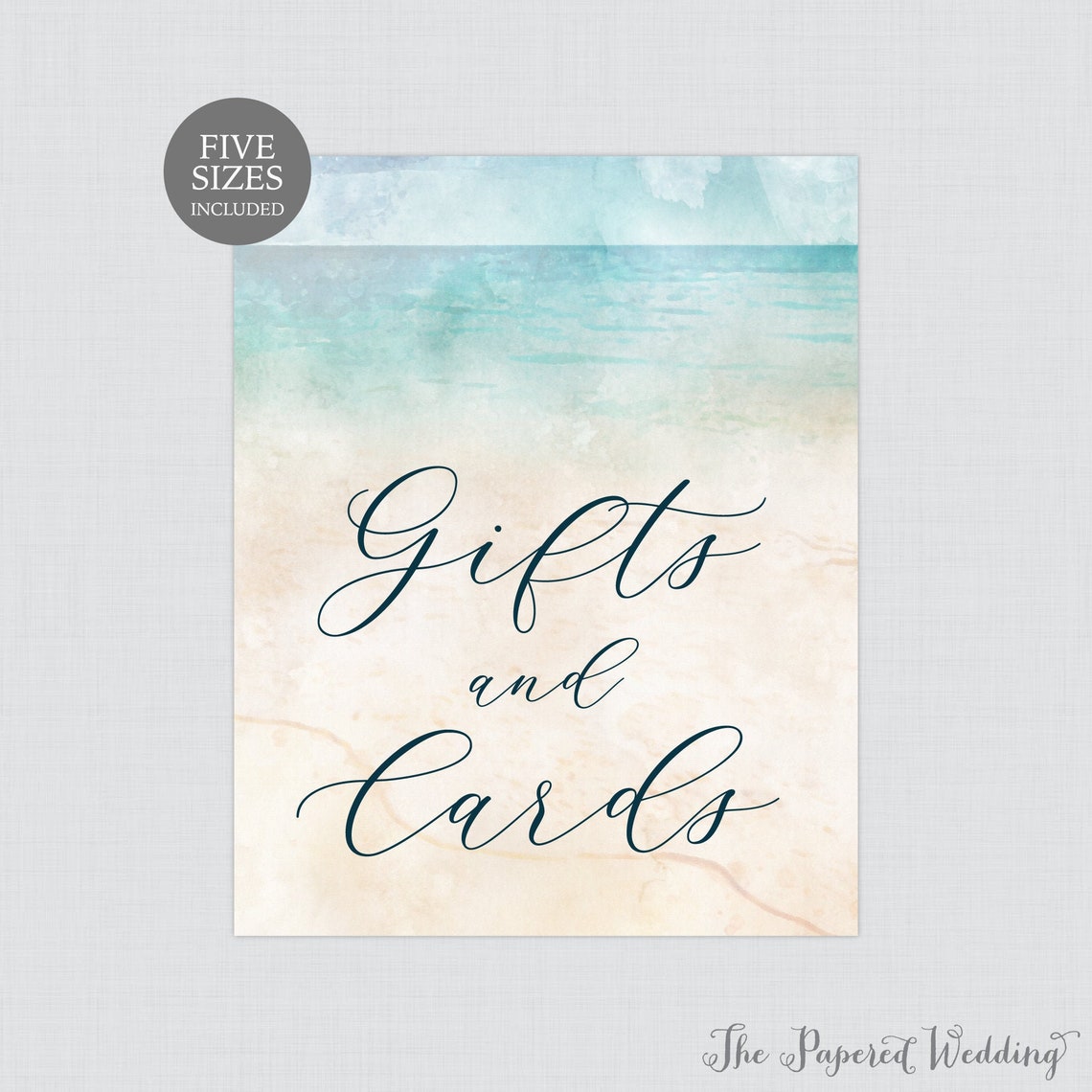 Printable Beach Gifts and Cards Sign Watercolor Beach Themed - Etsy