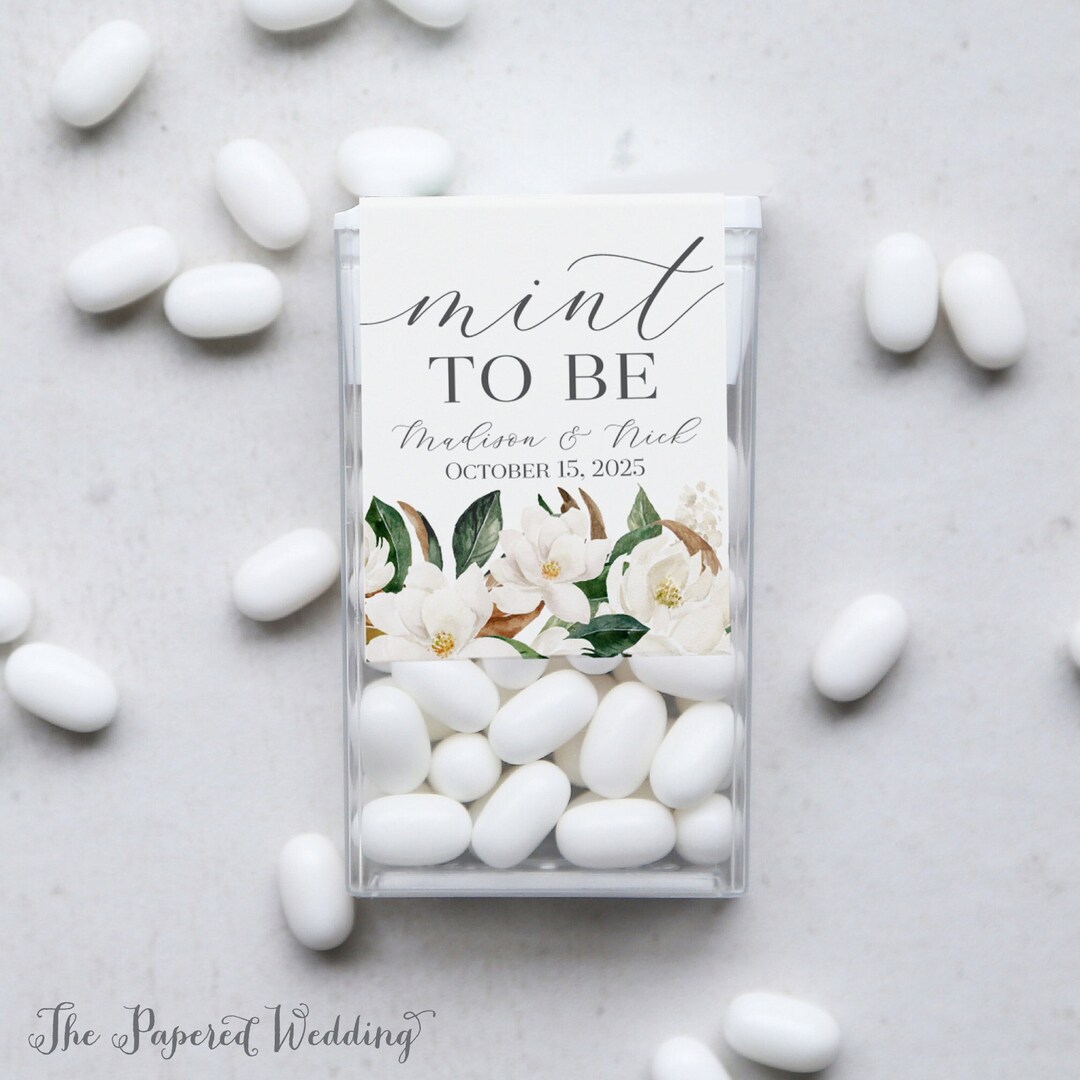 PRINTED Magnolia Labels for Tic Tac Containers - White Magnolia Flower ...