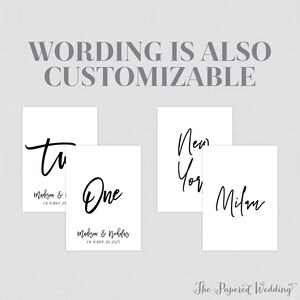 Printable OR Printed Wedding Table Number Signs With Custom Colors and ...