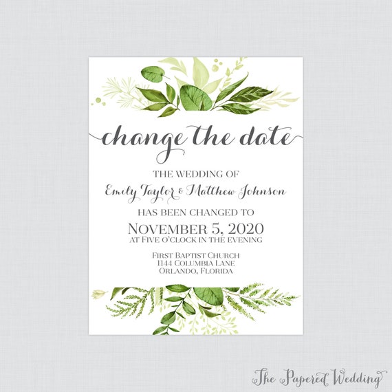 Printable OR Printed Change the Date Cards or Postcards With | Etsy