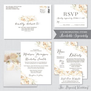 EDITABLE Wedding Envelopes - Printable, Editable Rustic Floral Wedding ...