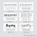 Printable OR Printed Registry Inserts With Custom Color and Font Simple ...