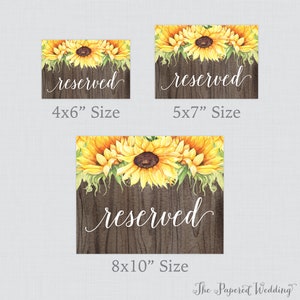 Printable Sunflower and Wood Wedding Reserved Signs - Sunflower ...
