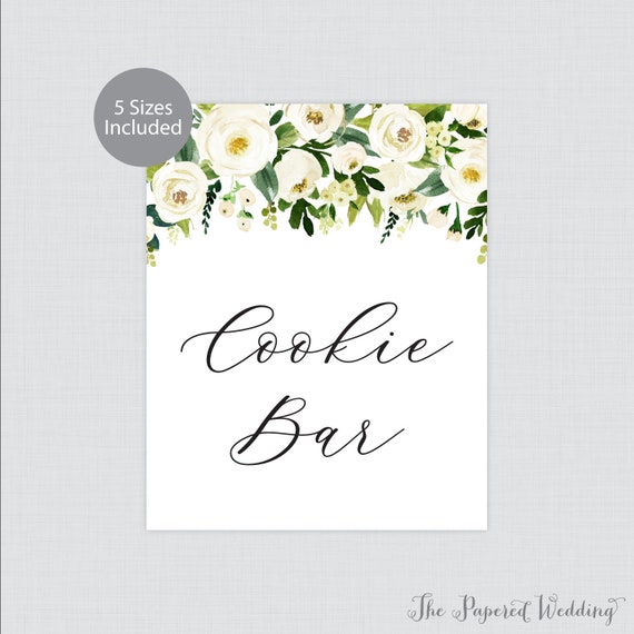 Printable Cookie Bar Sign Pink Floral Wedding Cookie Bar | Etsy