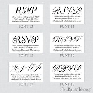 Printable OR Printed Small RSVP Insert Cards With Custom Color and Font ...